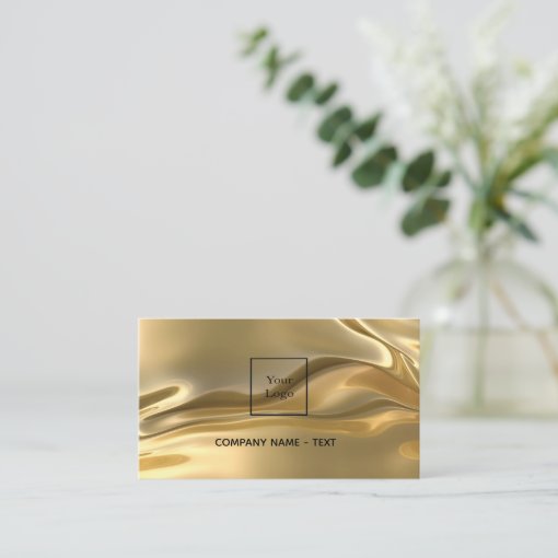 Gold metallic qr code logo business card | Zazzle