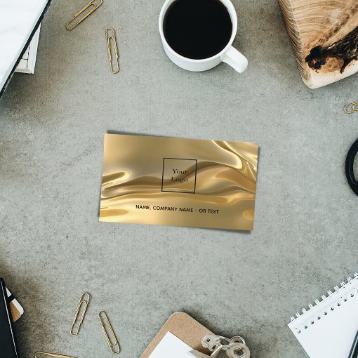 Gold metallic qr code logo employee photo business card | Zazzle