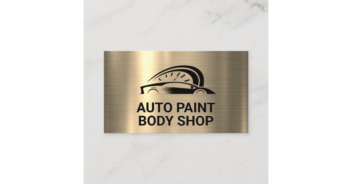 Gold Metallic | Stylized Car Logo Business Card | Zazzle