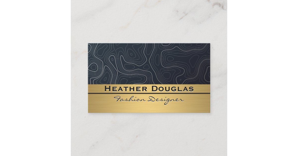 Gold Metallic | Topographic Contours Business Card | Zazzle