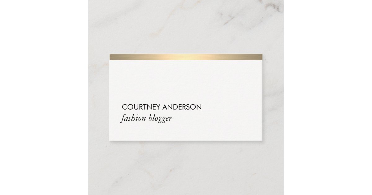 Gold Metallic Trim Business Card | Zazzle