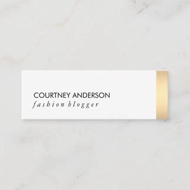Gold Metallic Trim Mini Business Card | Zazzle