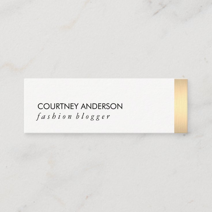 Gold Metallic Trim Mini Business Card | Zazzle