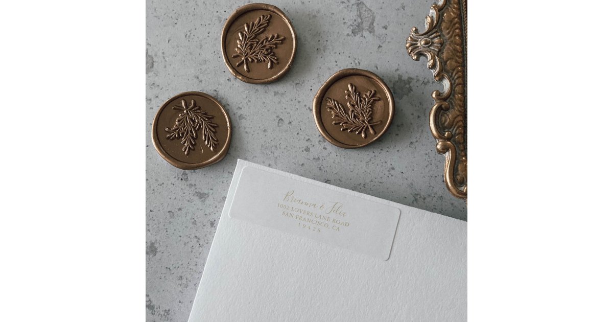 Gold Minimalist Return Address Label | Zazzle