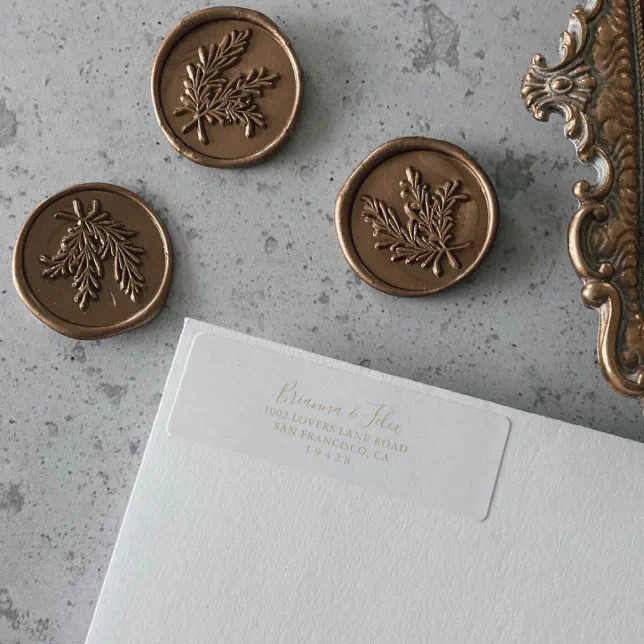 Gold Minimalist Return Address Label | Zazzle