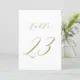 Gold Minimalist Script Wedding Table Number 23 | Zazzle