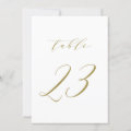 Gold Minimalist Script Wedding Table Number 23 | Zazzle