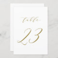 Gold Minimalist Script Wedding Table Number 23 | Zazzle