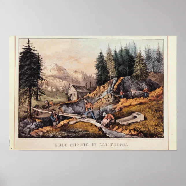 Gold Mining in California Poster | Zazzle