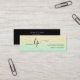 Gold mint glitter handwritten script calligraphy mini business card ...