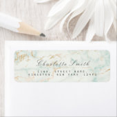 Gold Mint Green Marble Return Address Labels | Zazzle
