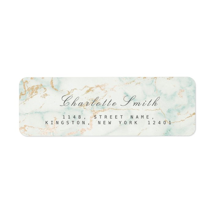 Gold Mint Green Marble Return Address Labels | Zazzle.com
