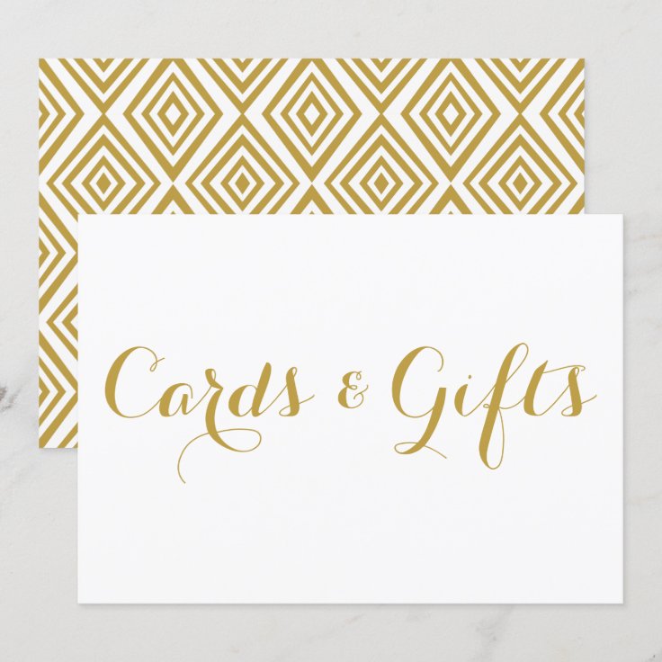 Gold Modern Calligraphy Cards & Gifts Wedding Sign | Zazzle