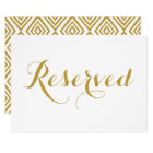 Modern Calligraphy | Reserved Wedding Sign Card | Zazzle.com
