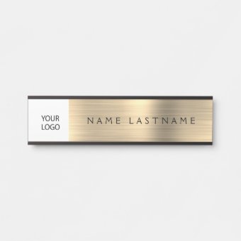 Gold Modern Custom Logo Executive Professional Door Sign | Zazzle