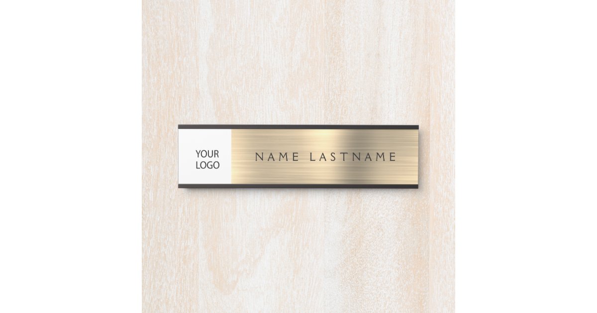 Gold Modern Custom Logo Executive Professional Door Sign | Zazzle