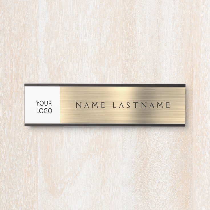 Gold Modern Custom Logo Executive Professional Door Sign | Zazzle