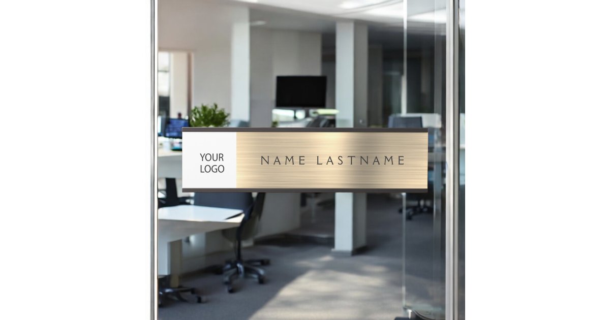 Gold Modern Custom Logo Executive Professional Door Sign | Zazzle