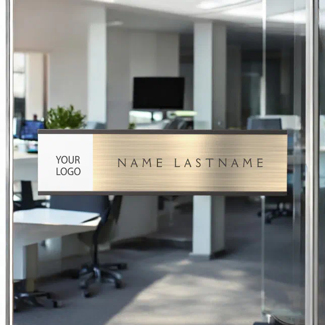Gold Modern Custom Logo Executive Professional Door Sign | Zazzle