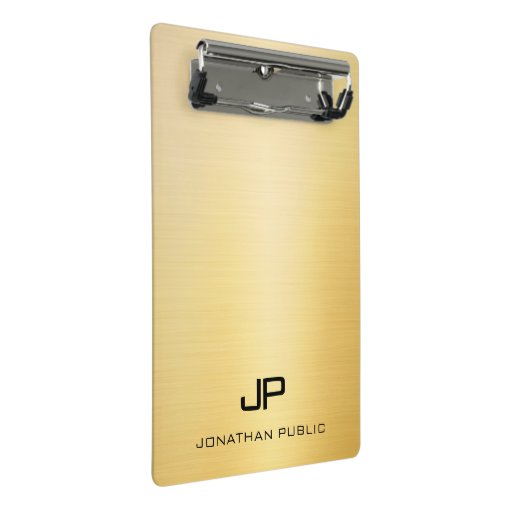 Gold Modern Elegant Monogram Minimalist Template Mini Clipboard | Zazzle