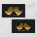 Gold Modern Gentleman Mustache Barber Men Salon Business Card | Zazzle