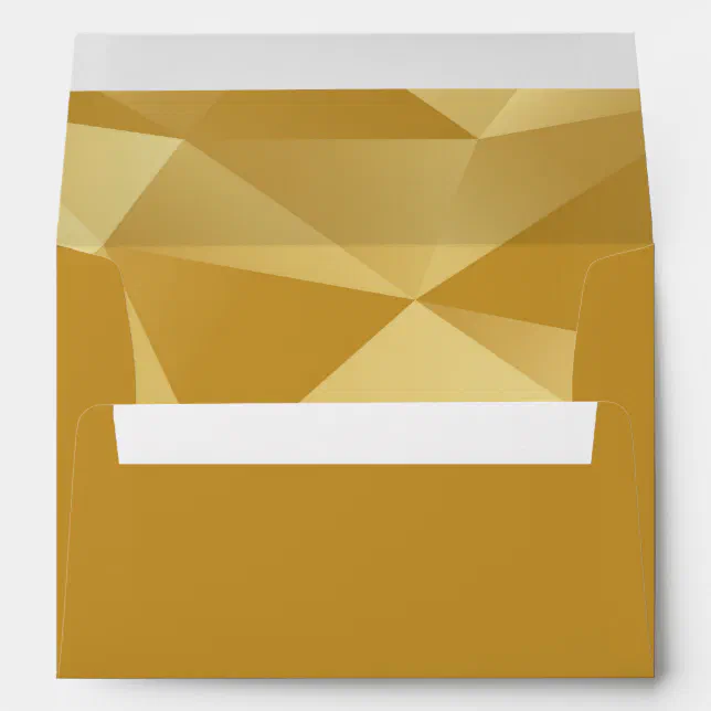 Gold Modern Geometric Envelope, Wedding Invitation Envelope | Zazzle