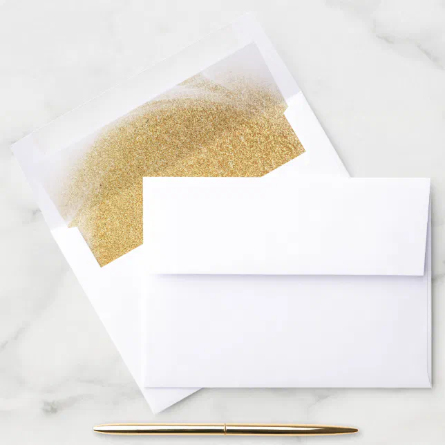 Gold Modern Glamorous Golden Elegant Template Envelope Liner | Zazzle