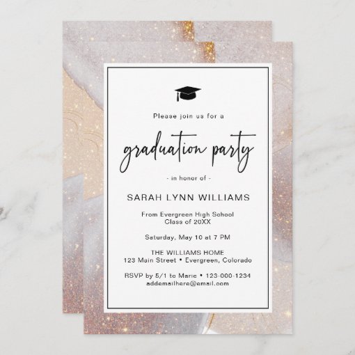 Gold Modern Graduation Party Invitation | Zazzle