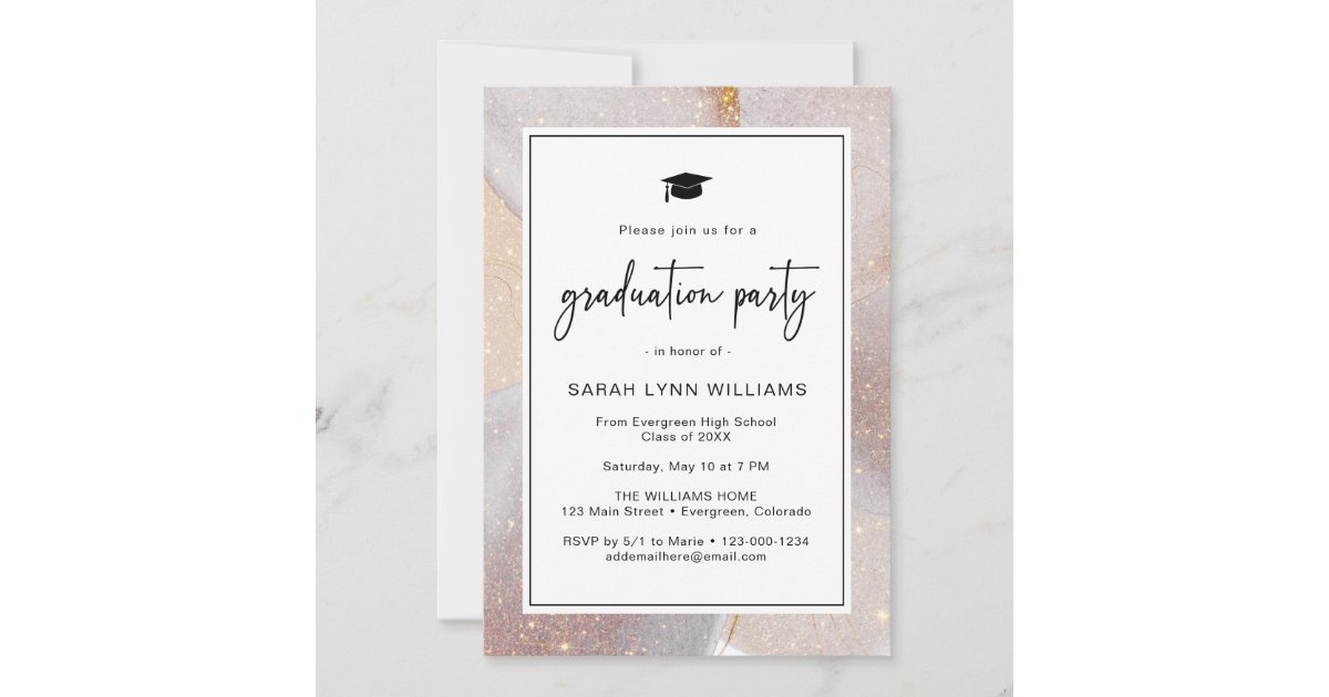 Gold Modern Graduation Party Invitation | Zazzle
