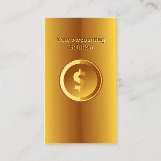 Gold Money Sign Accounting Solution Business Card | Zazzle.com