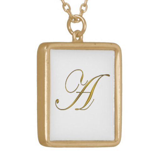 Gold Monogram A Necklaces | Zazzle