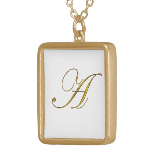 Gold Monogram A Necklaces | Zazzle