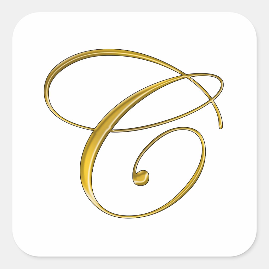 Gold Monogram C Stickers | Zazzle