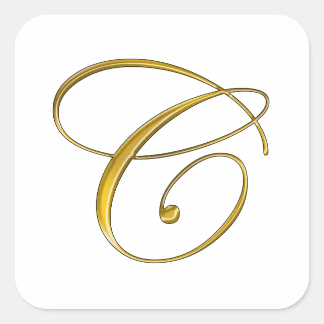 Gold Monogram C Stickers | Zazzle