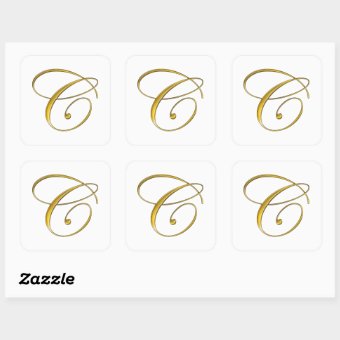Gold Monogram C Stickers | Zazzle