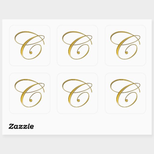 Gold Monogram C Stickers | Zazzle