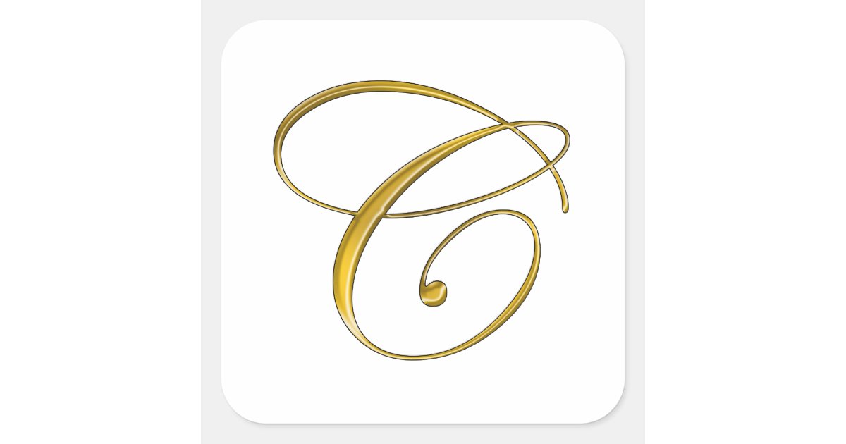 Gold Monogram C Stickers | Zazzle