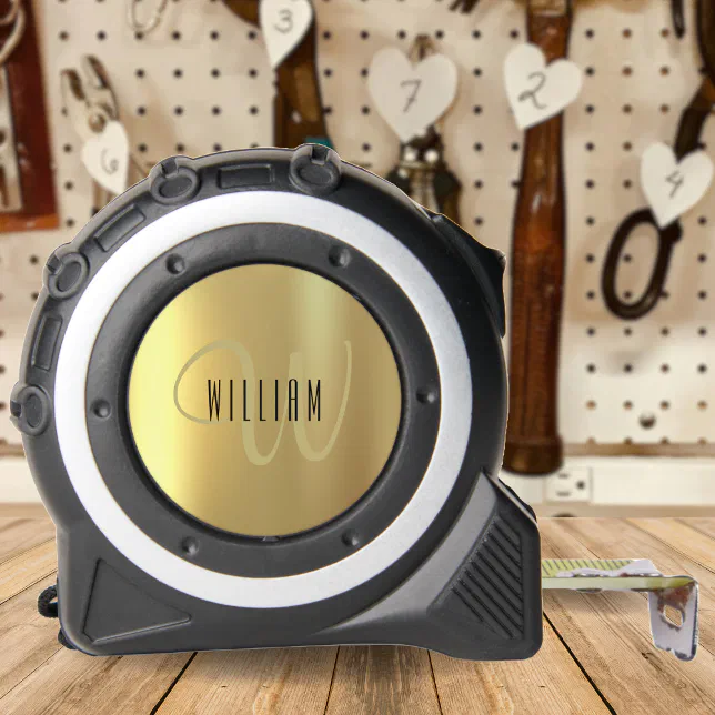 Gold Monogram Formal Luxury Tape Measure | Zazzle
