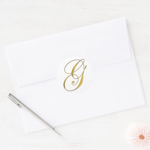 Gold Monogram G Envelope Seal Sticker | Zazzle