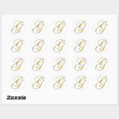 Gold Monogram G Envelope Seal Sticker | Zazzle