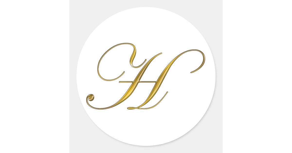 Gold Monogram H Envelope Seal Sticker | Zazzle