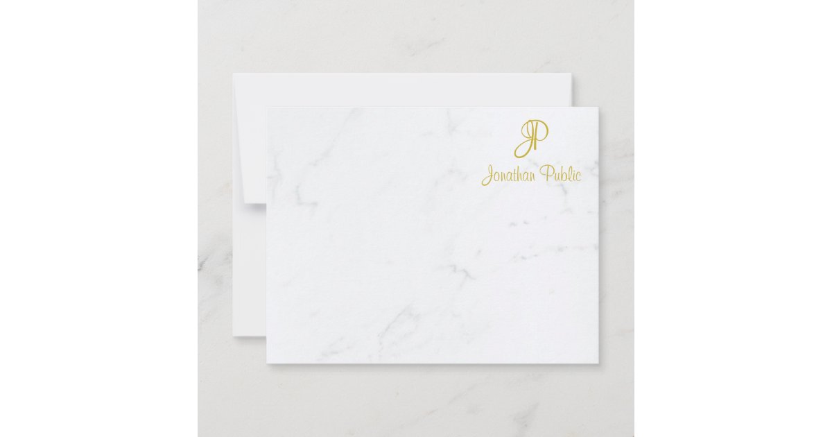 Gold Monogram Handwritten Script Marble Template | Zazzle