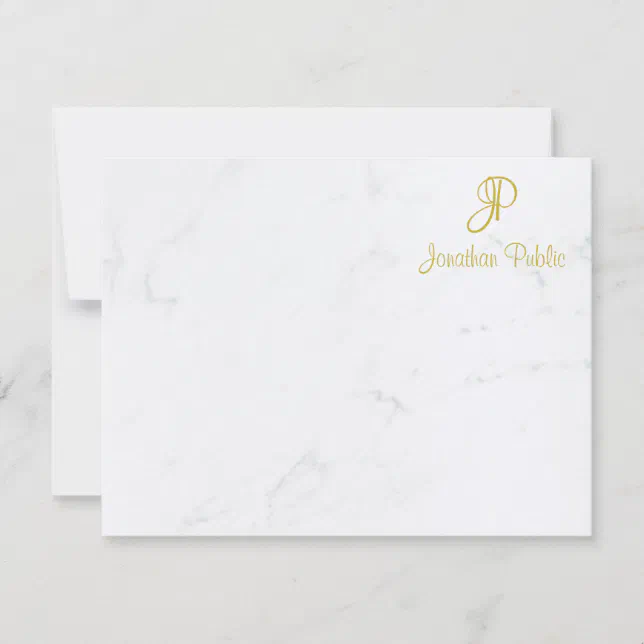 Gold Monogram Handwritten Script Marble Template | Zazzle