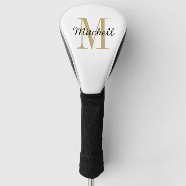 Gold Monogram Initial and Name Personalized Golf Head Cover | Zazzle