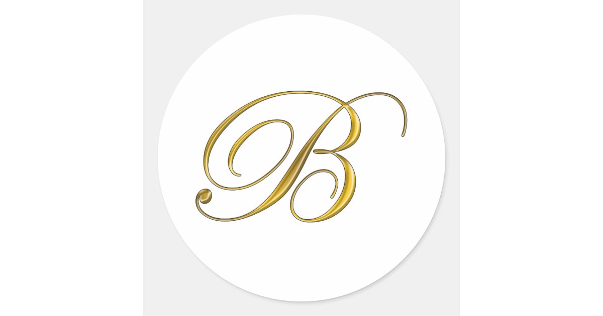 Gold Monogram Initial B Stickers | Zazzle