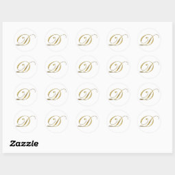 Gold Monogram Initial D Sticker | Zazzle