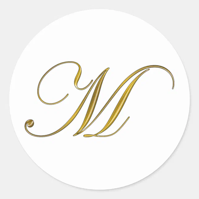 Gold Monogram M Envelope Seal Sticker Label | Zazzle
