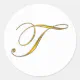 Gold Monogram T Envelope Seal Label Sticker | Zazzle