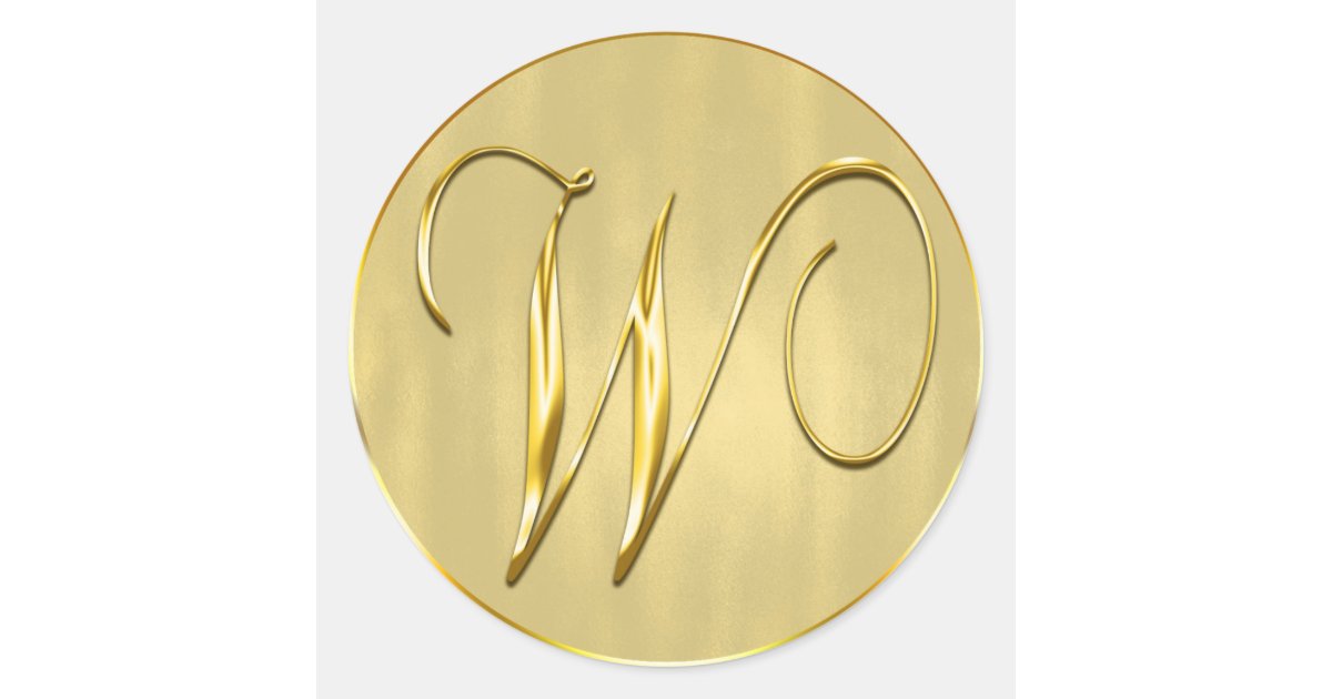 Gold Monogram W Seal | Zazzle