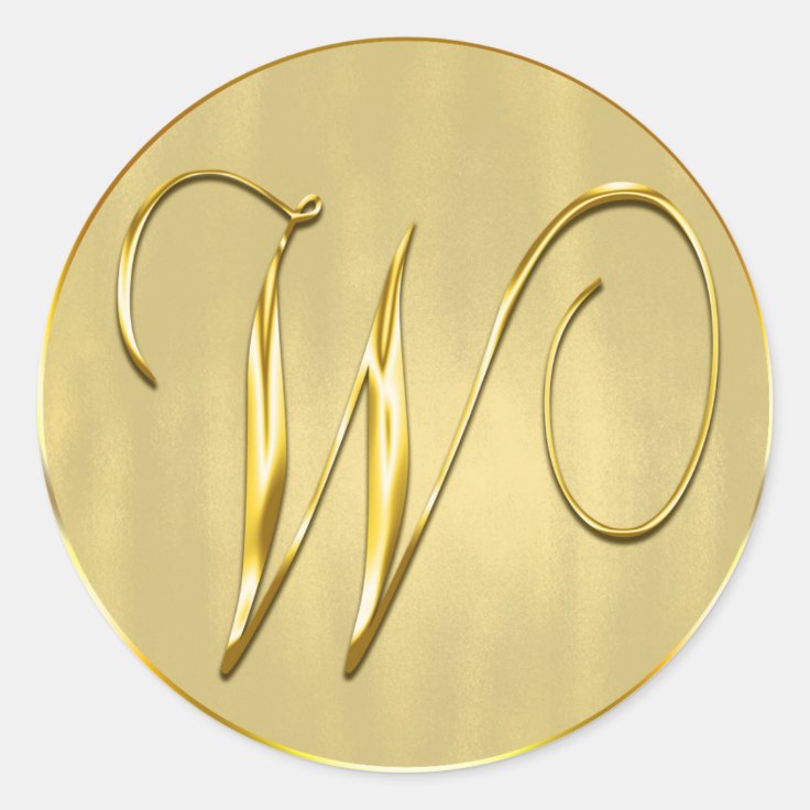 Gold Monogram W Seal | Zazzle